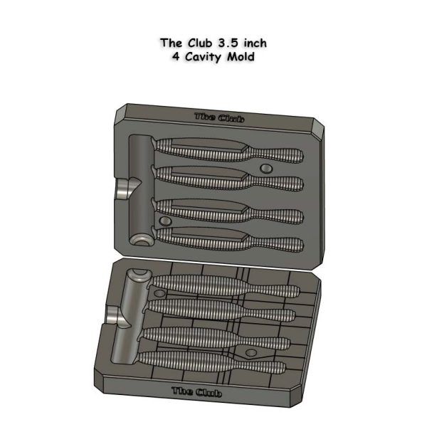 The Club 3.5 in 4 Cavity Mold - NGraves Bait Molds NGraves Bait Molds